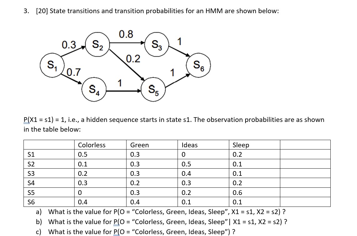 Solved 3. [20] State transitions and transition | Chegg.com