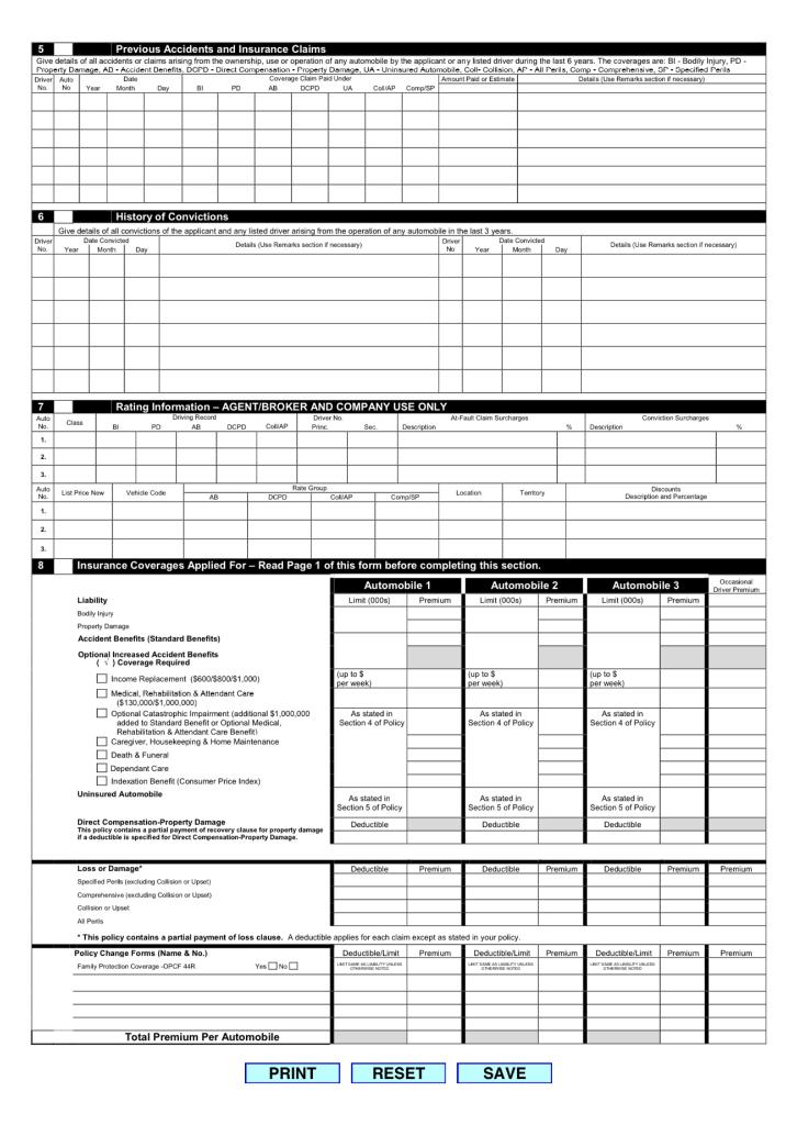 Fill out the form please Insurance Coverages Applied | Chegg.com