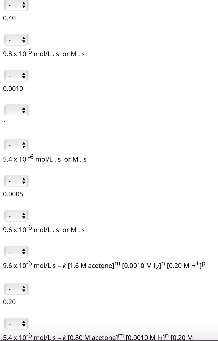 Solved Table 1 Reactant Concentrations and Times for | Chegg.com