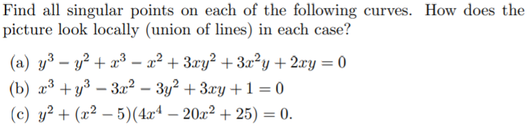 Solved Find all singular points on each of the following | Chegg.com