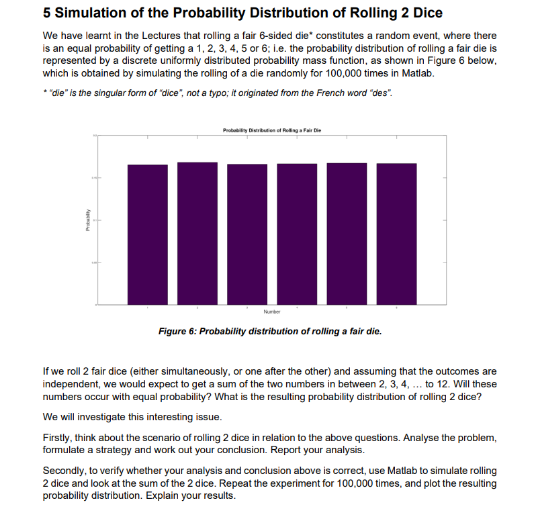 Solved 5 Simulation of the Probability Distribution of | Chegg.com