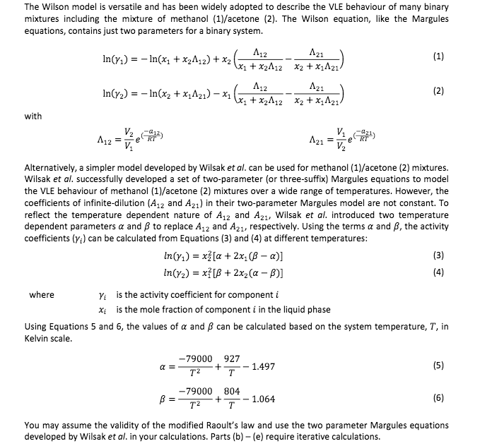 Solved The Wilson model is versatile and has been widely | Chegg.com