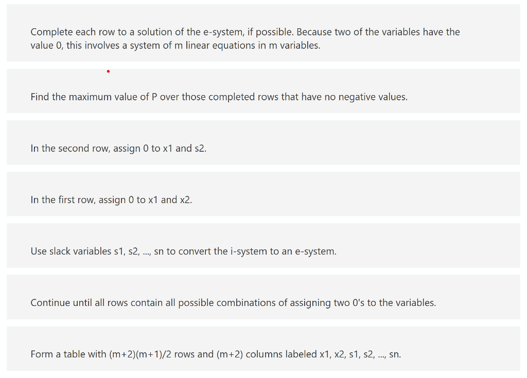 Solved Order the following steps to use the table method. | Chegg.com