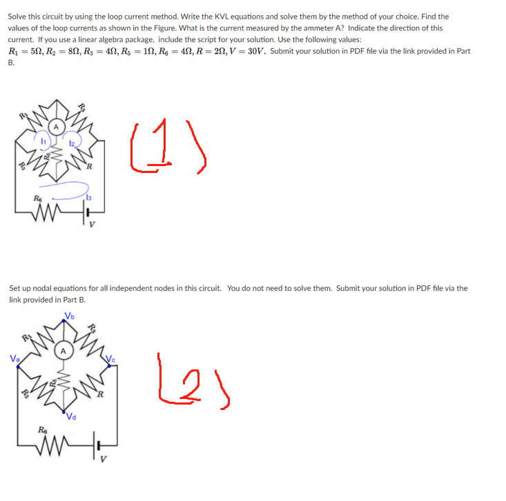 Solved Solve This Circuit By Using The Loop Current Method 0795