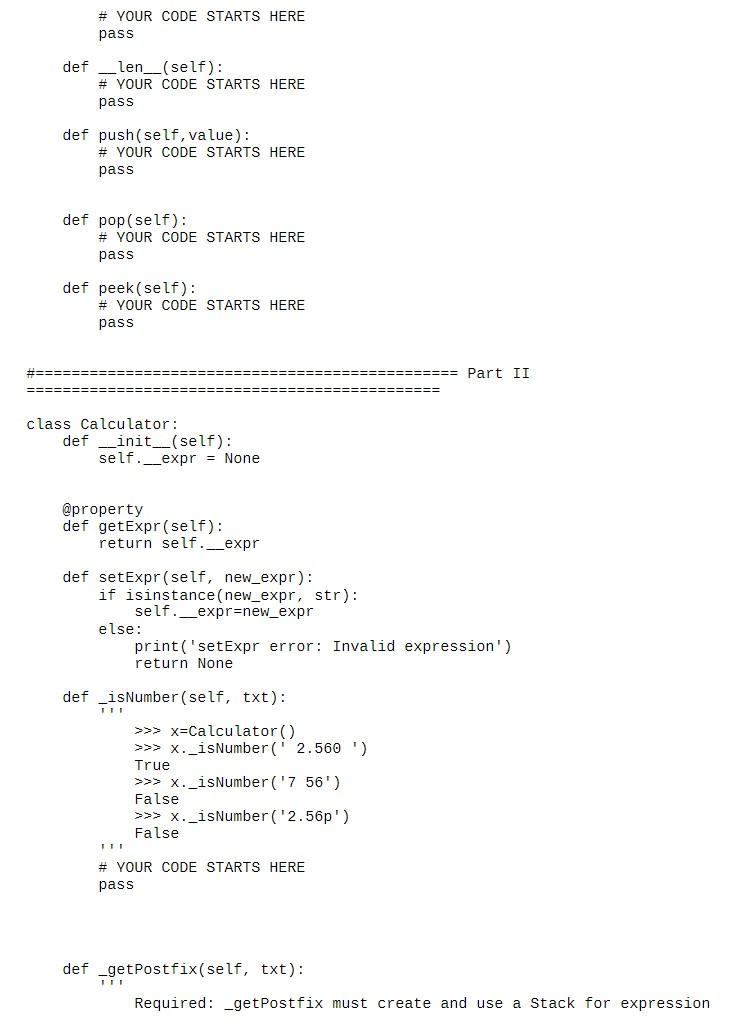 Section 1: The Stack class (20 points) This class | Chegg.com