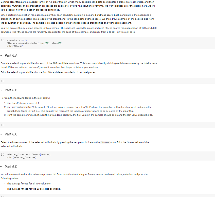 Solved Genetic algorithms are a classical family of A.L. | Chegg.com