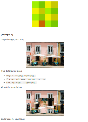 Solved def flip_vertical (image, col_index, row_index, | Chegg.com