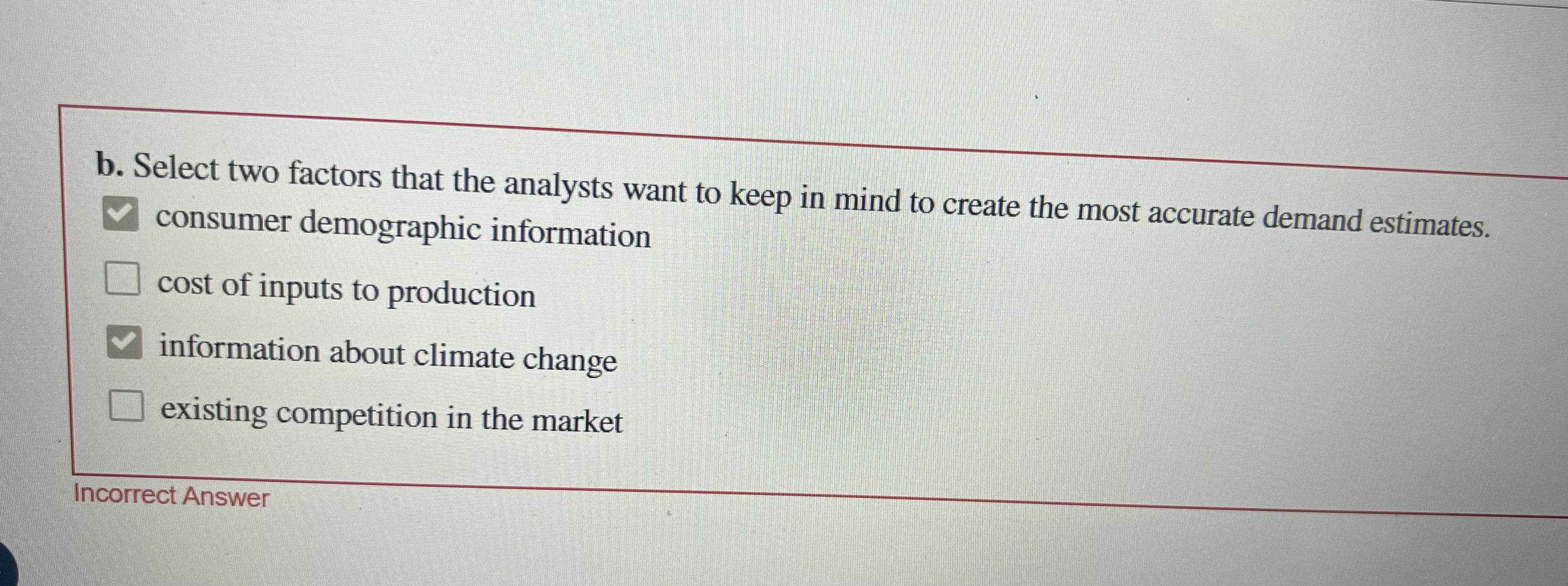 Solved b. ﻿Select two factors that the analysts want to keep | Chegg.com