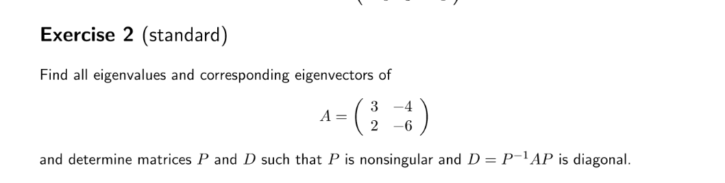 Solved Exercise 2 (standard) Find all eigenvalues and | Chegg.com