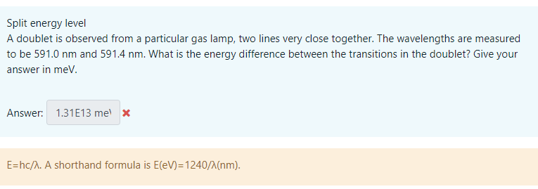 Solved Split energy level A doublet is observed from a | Chegg.com