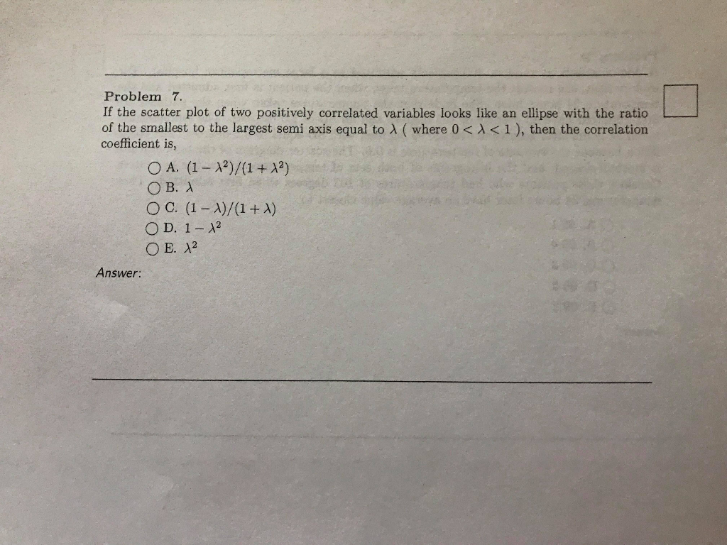 Solved Problem 7 If the scatter plot of two positively | Chegg.com