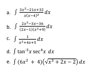 Solved Integration technique problems from calculus For each | Chegg.com
