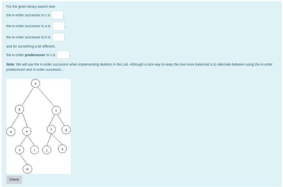 Solved For the given binary search tree: the in-order | Chegg.com