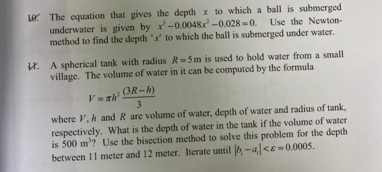 Solved 10. The equation that gives the depth x to which a | Chegg.com