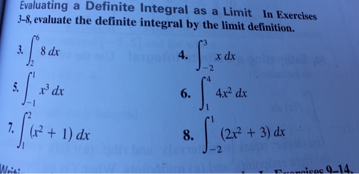 Solved Evaluating a Definite Integral as a Limit In | Chegg.com Solved Evaluating a Definite Integral as a Limit In | Chegg.com