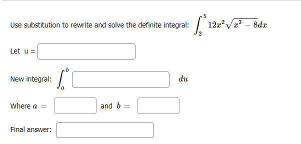 Solved Use substitution to rewrite and solve the definite | Chegg.com