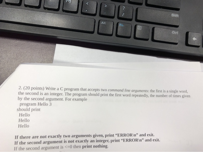 Solved Shift Ctri 2 20 Points Write A C Program That