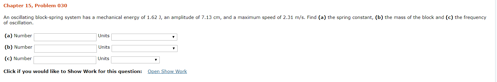 Solved Chapter 15, Problem 030 An oscillating block-spring | Chegg.com