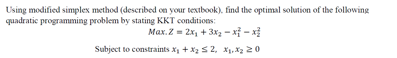 Solved Using modified simplex method (described on your | Chegg.com