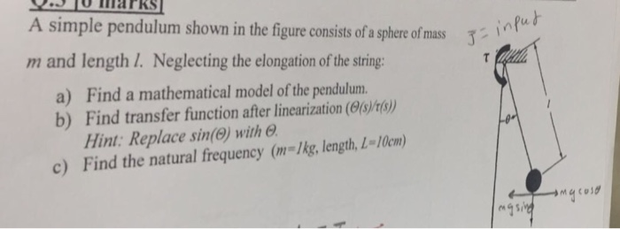 Solved A simple pendulum shown in the figure consists of a | Chegg.com