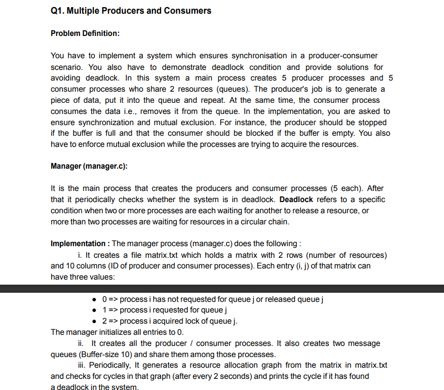 Solved Subject : Operating System Design overview: A few | Chegg.com