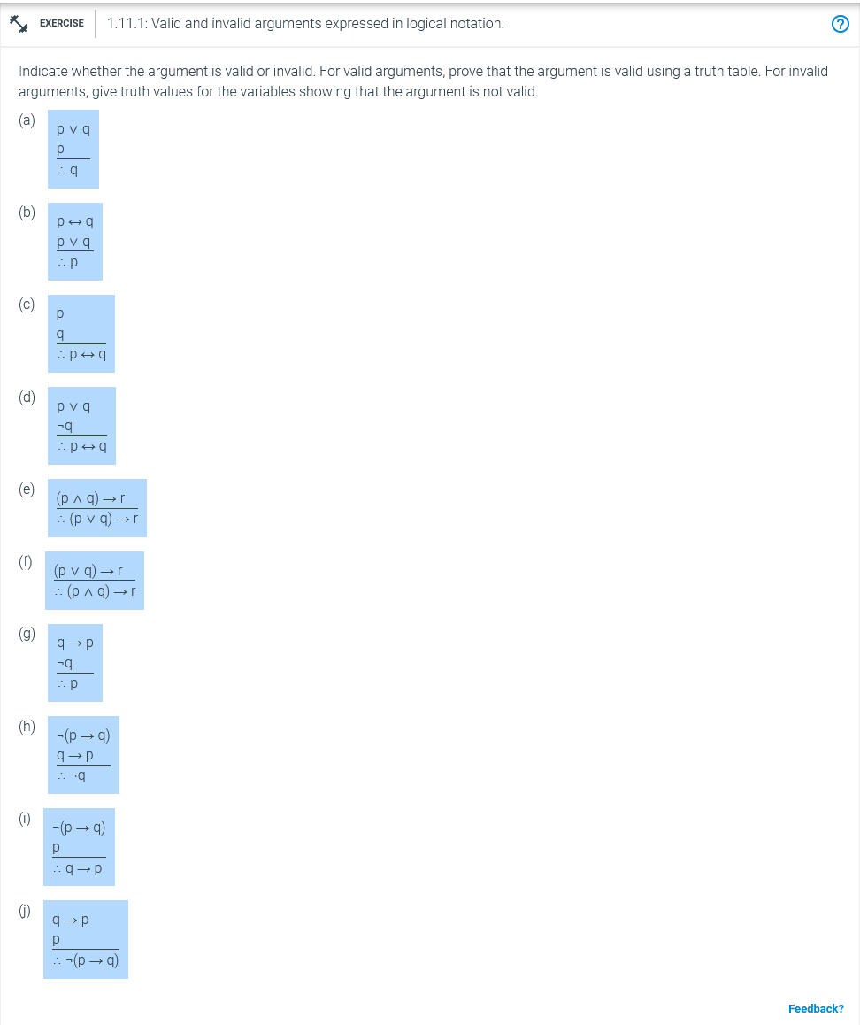 Solved Indicate Whether The Argument Is Valid Or Invalid 