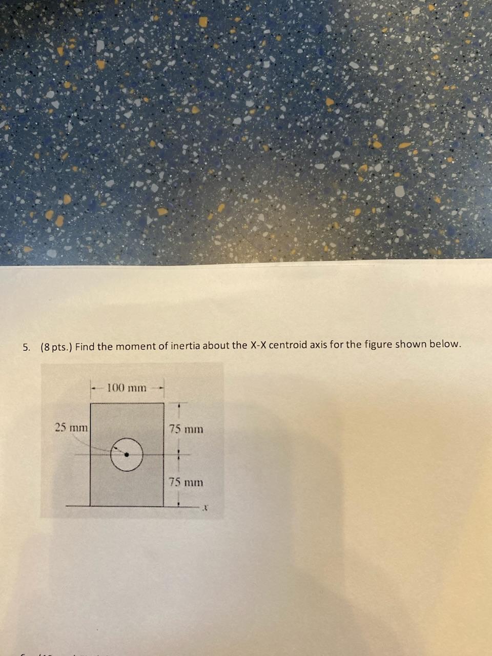 Solved 5. ( 8 pts.) Find the moment of inertia about the X−X | Chegg.com