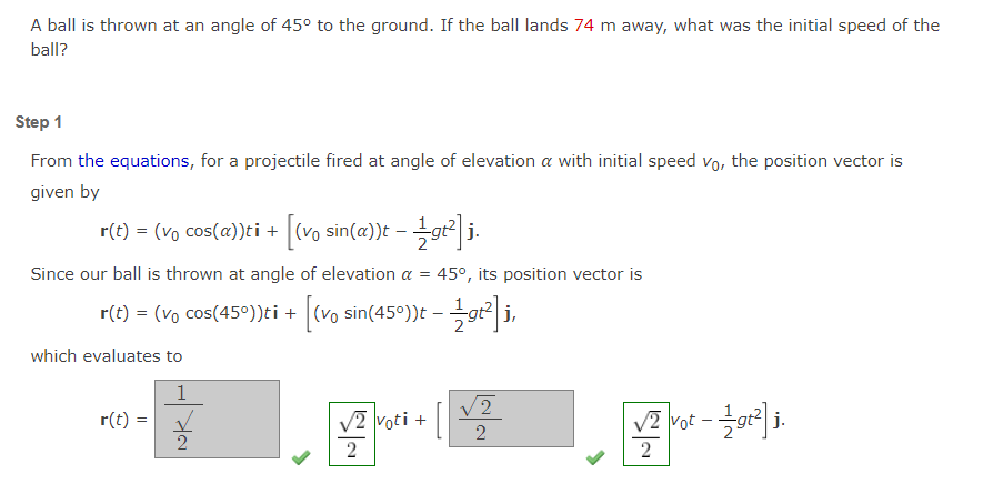 Solved A ball is thrown at an angle of 45° to the ground. If | Chegg.com