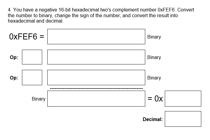 Solved 4. You have a negative 16-bit hexadecimal two's | Chegg.com