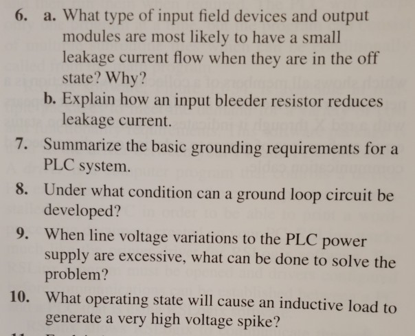 Solved Please answer all these PLC questions. Only answer | Chegg.com