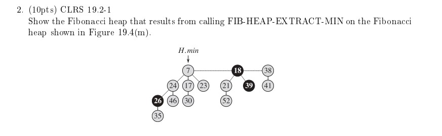 Solved 2. (10pts) CLRS 19.2-1 Show the Fibonacci heap that | Chegg.com