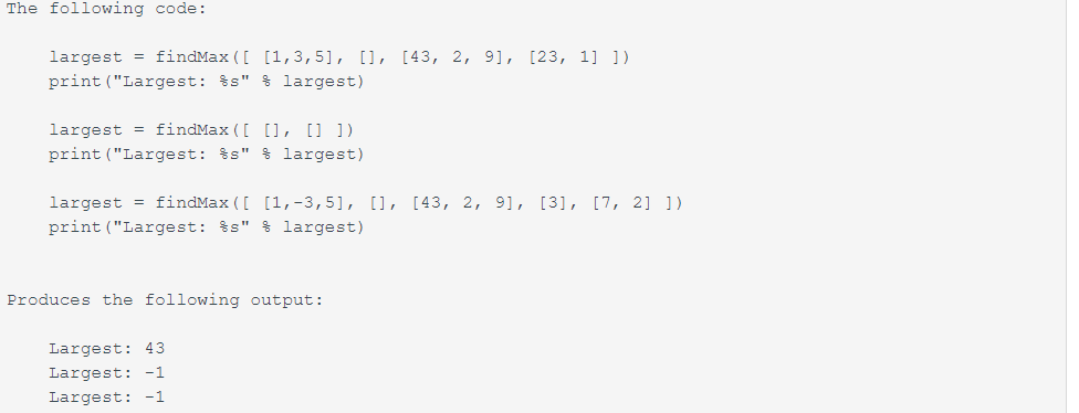 Solved 5.9 Aſb) - Find Max In Lists Part 1 (6 points) Write | Chegg.com