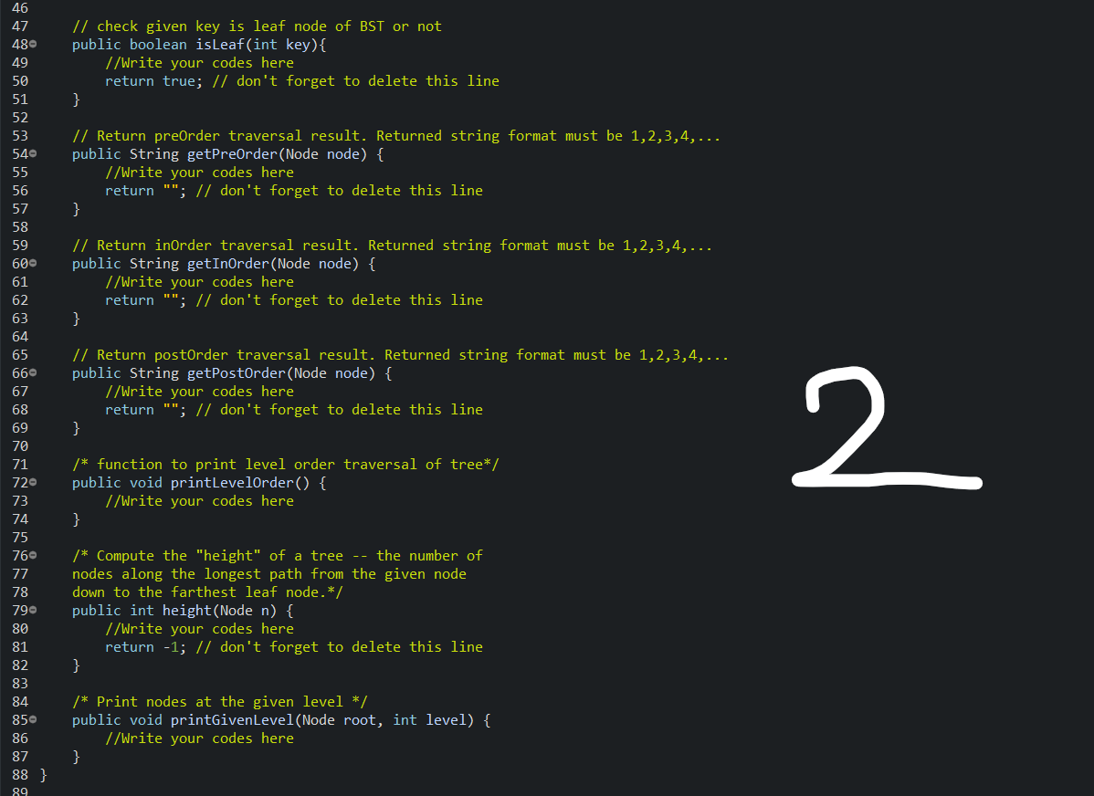Solved Write The Code On Binarysearchtreejava Do Not 