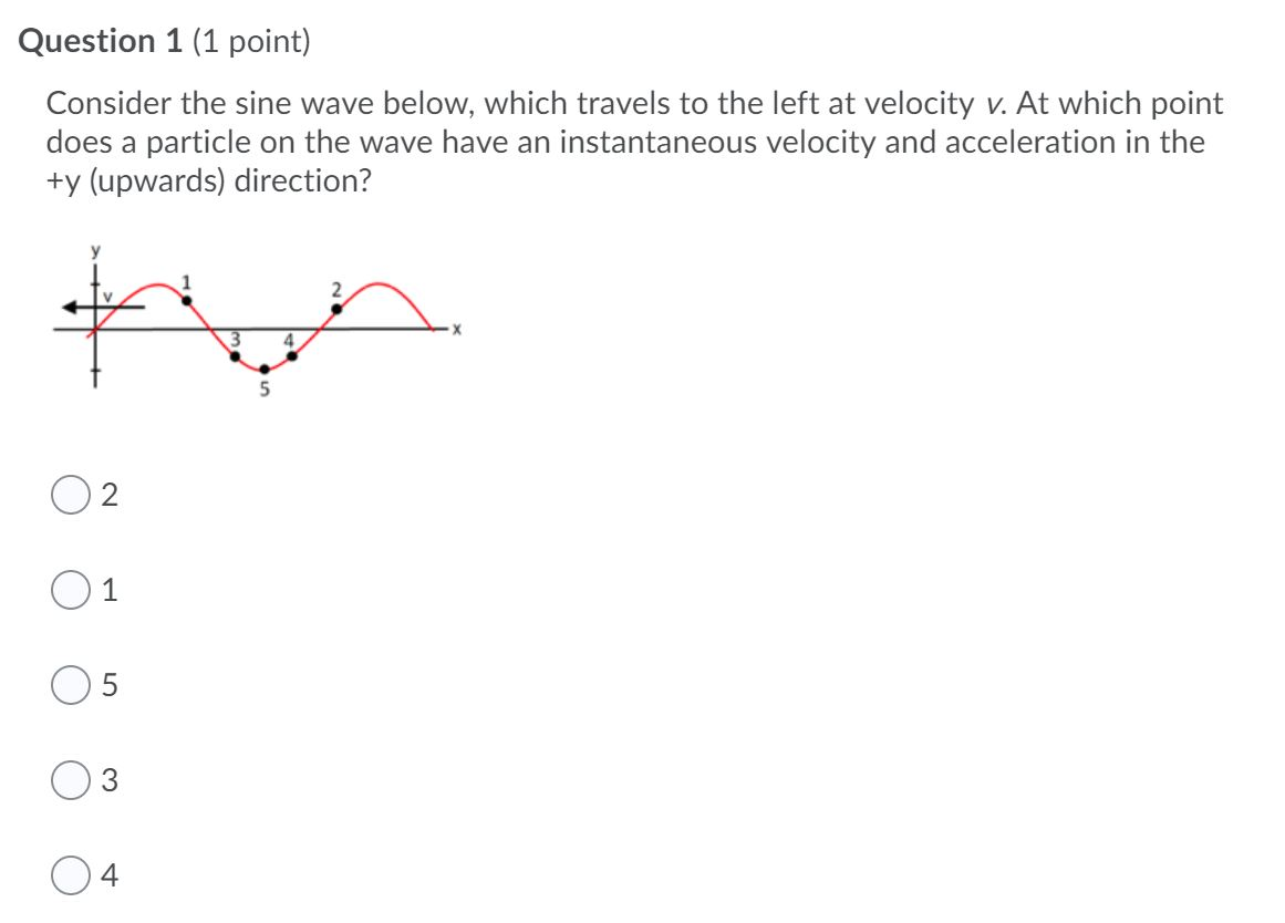 Solved Question 1 1 Point Consider The Sine Wave Below