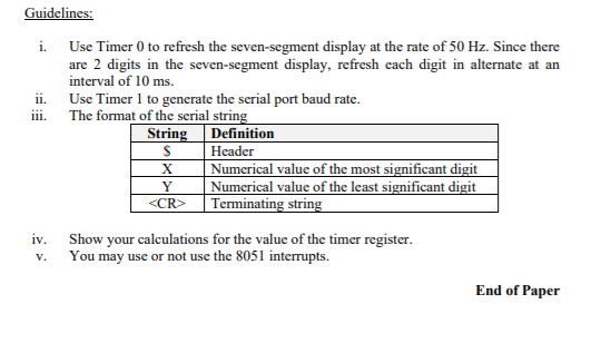 Solved Question 1 a An 8051 microcontroller is running with | Chegg.com