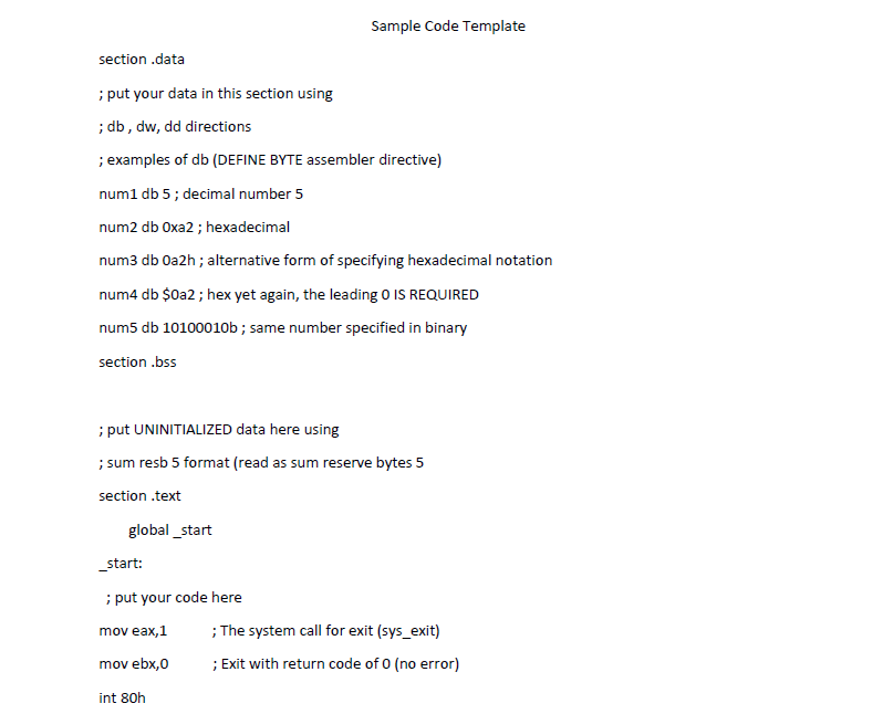 The exercise is to write an assembly program to | Chegg.com
