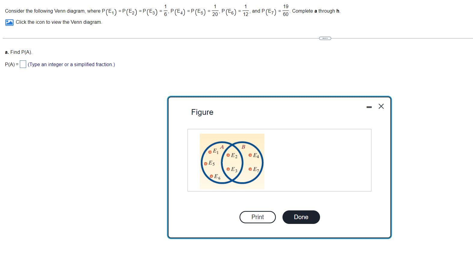 Solved Consider the following Venn diagram, where | Chegg.com