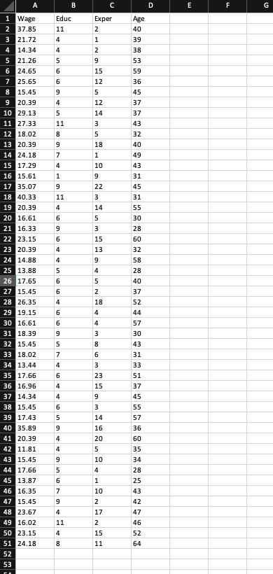 Solved 23. Using data from 50 workers, a researcher | Chegg.com