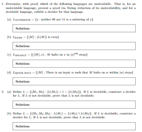 Solved 1. Determine, with proof, which of the following | Chegg.com