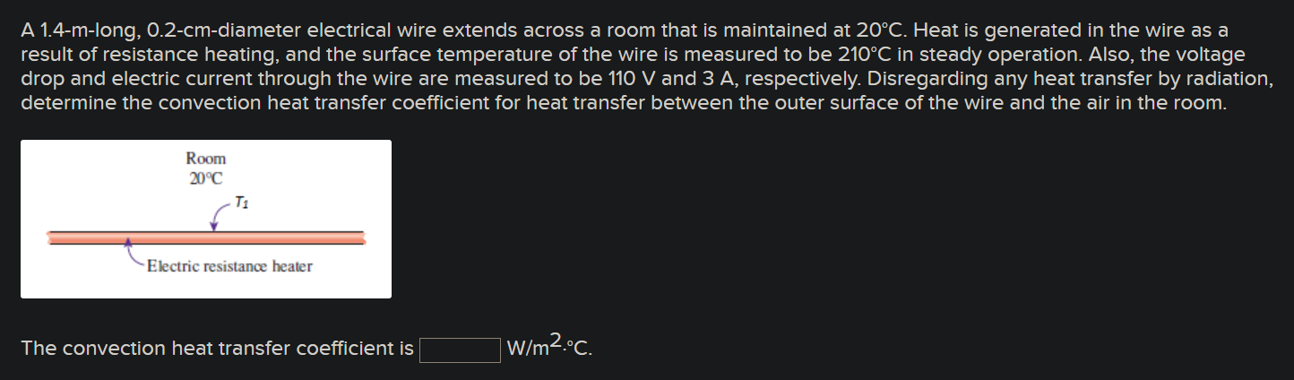 Solved A 1.4-m-long, 0.2-cm-diameter electrical wire extends | Chegg.com