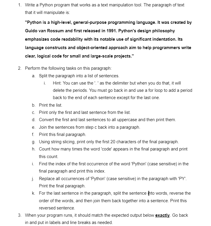 Solved ***Programming language is Python; I ask kindly to | Chegg.com