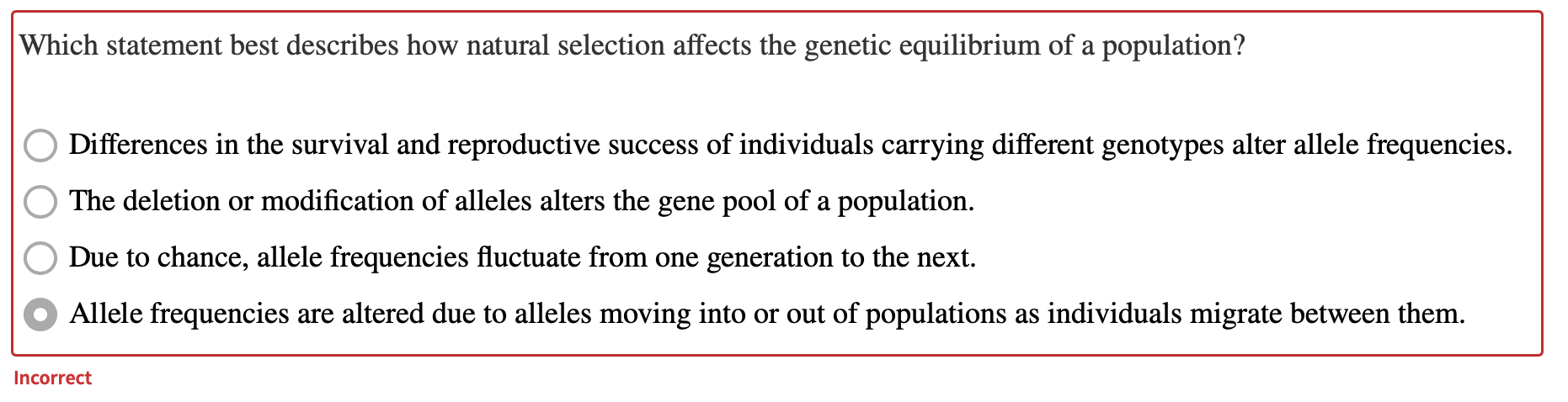 Solved Which statement best describes how natural selection | Chegg.com
