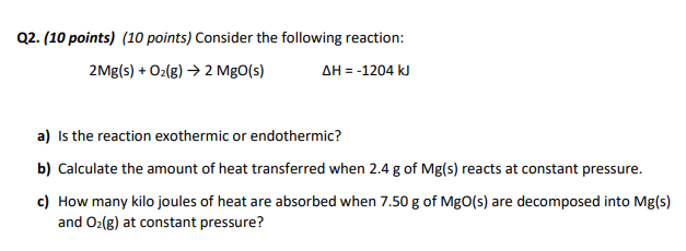 Solved Q2. (10 points) (10 points) Consider the following | Chegg.com