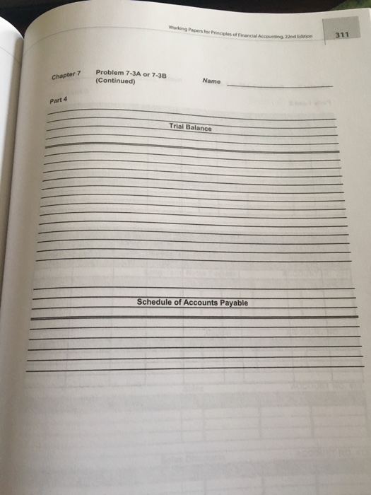 Solved Answer problem 7-3A from Principles of Financial | Chegg.com