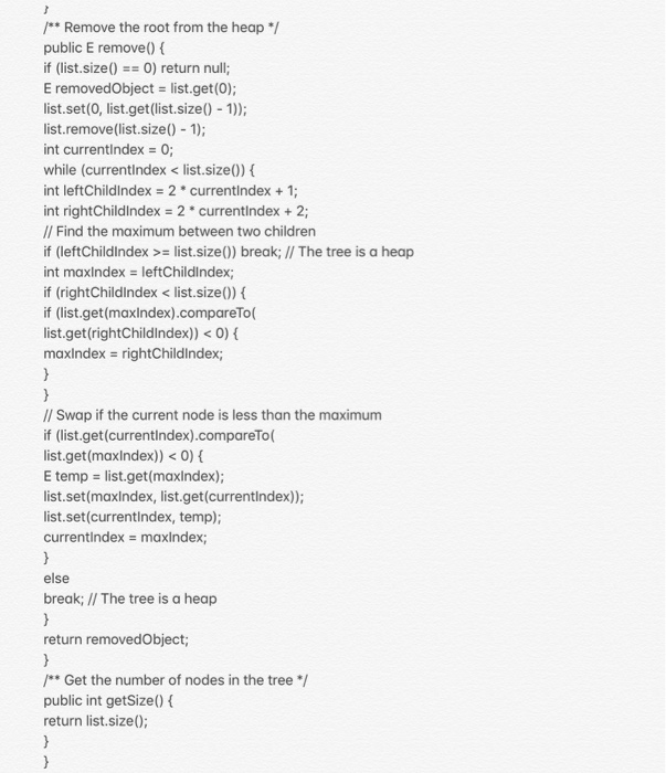 Solved public class Heap { private | Chegg.com