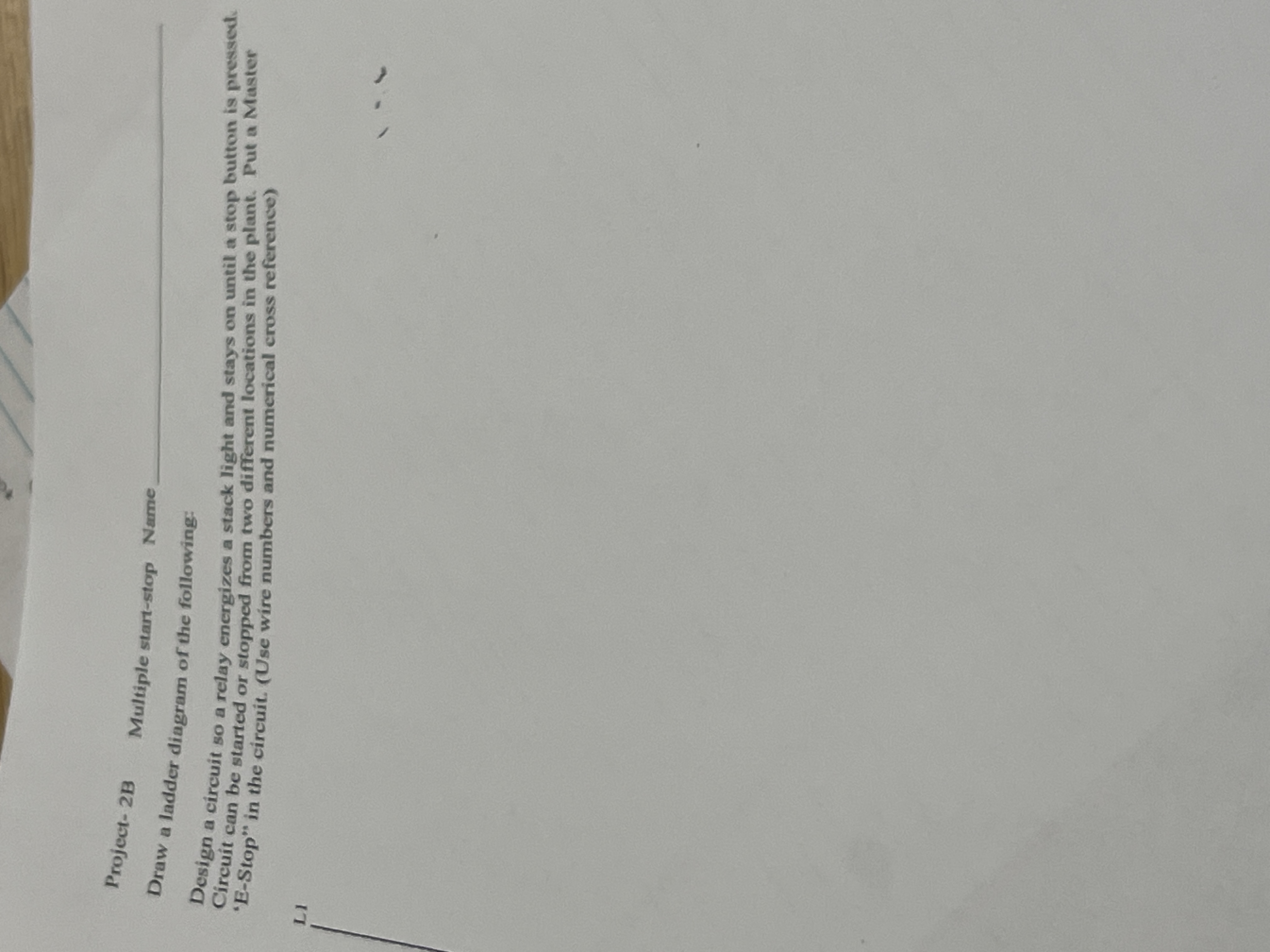 Solved Project-2B Multiple start-stop Name Draw a ladder | Chegg.com