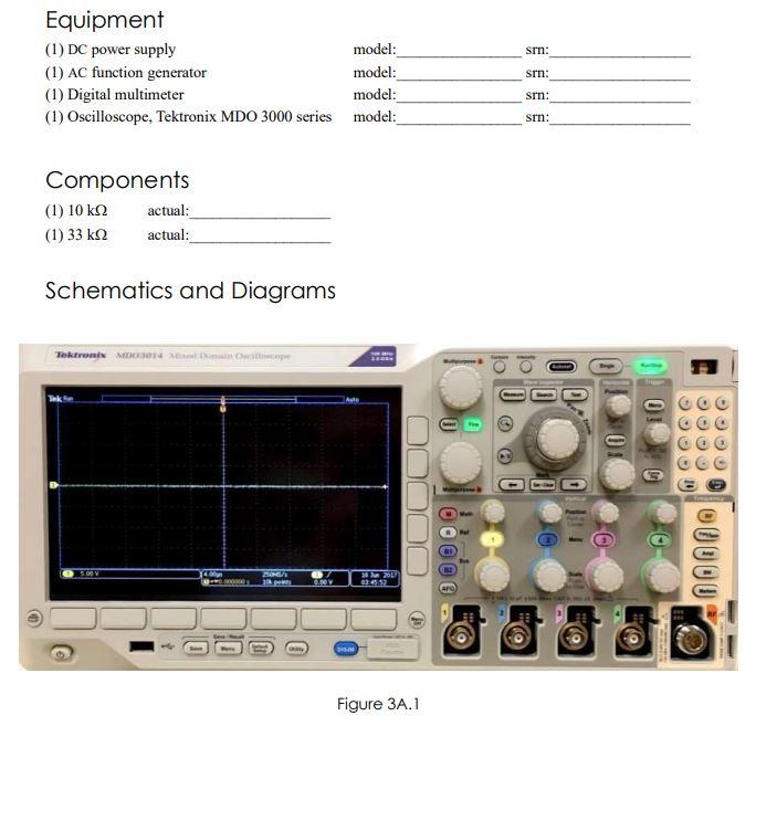 ЗА The Oscilloscope (Tektronix MDO 3000 series) | Chegg.com