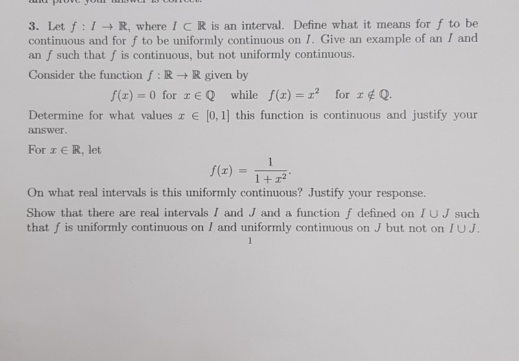 Solved 3, Let f : 1 → R, where I C R is an interval. Define | Chegg.com