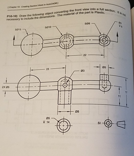 Solved t Chapter t0 Creating Section Views in AutoCADS 1 | Chegg.com