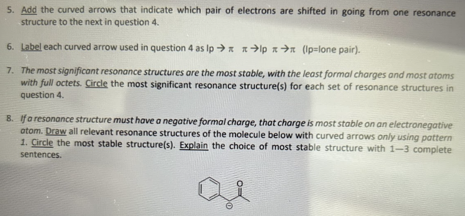 Solved 4. Using the resonance patterns 1−4, draw all the | Chegg.com